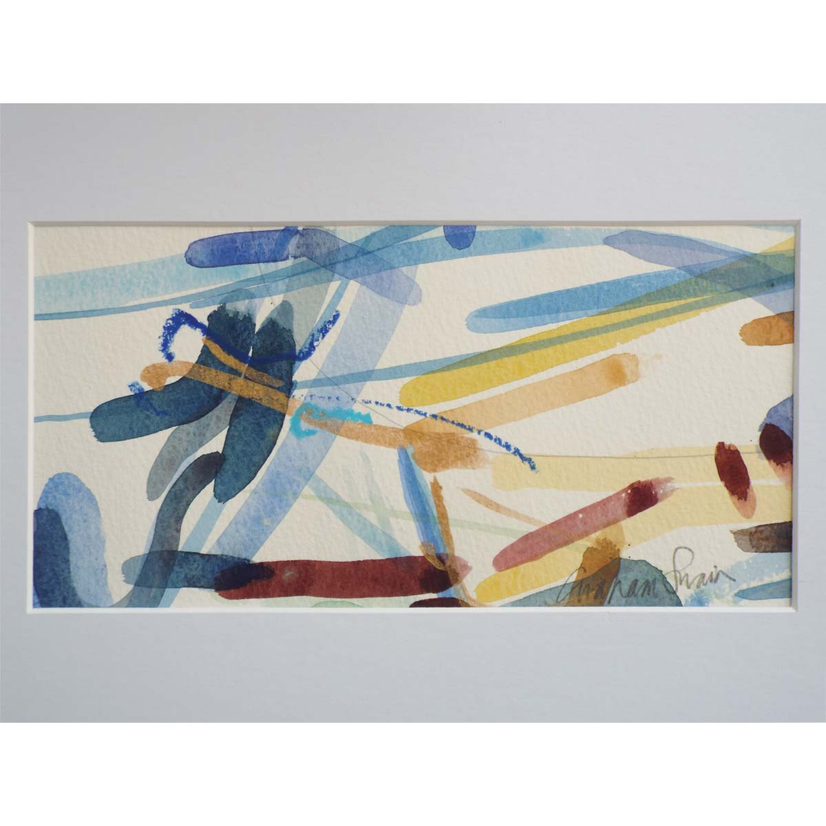 Blue Sky Thinking #3 - Watercolor and oil pastel on paper - Swain ...