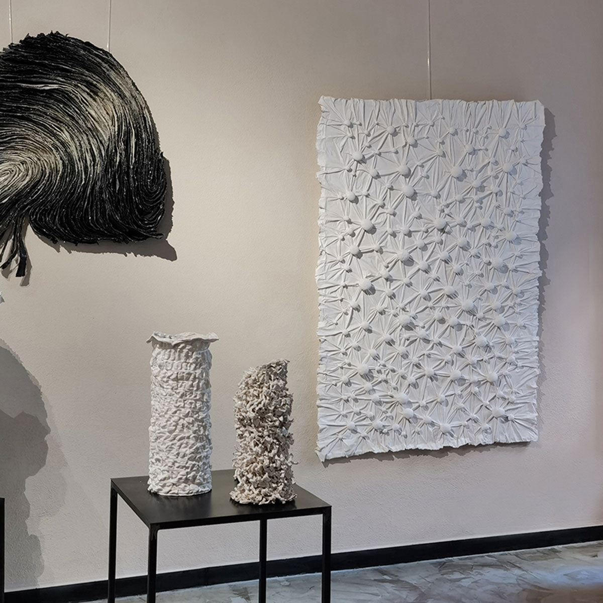 Connections, Moulded canvas, acrylic and resin on panel - Wahl Johanna ...