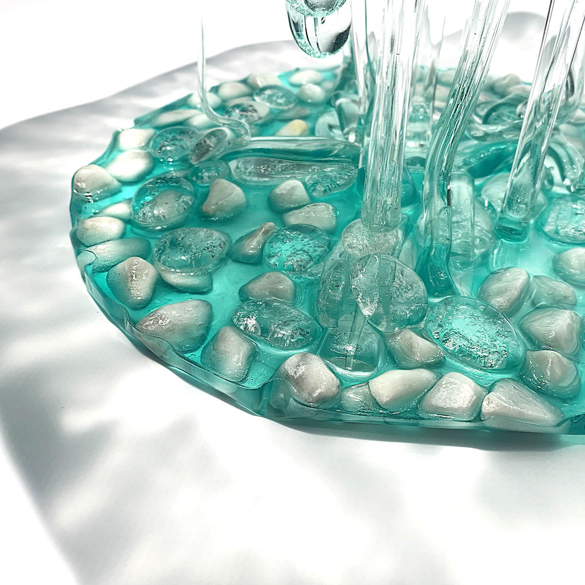 The Green Fountain - Fused glass sculpture - Forti Daniela - Fp Art Online